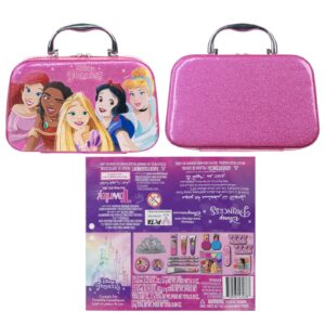 Townley Girl Disney Princess Tiana, Cinderella, Jasmine, Moana and Ariel Fashion Purse Set with Makeup, Toys Gift for 3 4 5 6 7 8 9 10 11 12 Years Old Kid