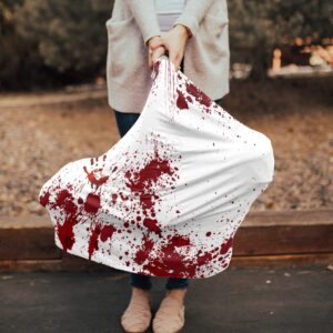 Baby Nursing Cover Carseat Canopy Spooky Bloody Halloween Cruel Handprint Breathable Privacy Breastfeeding Scarf Horror Red White Multi Use Car Seat Covers for Boys or Girls