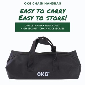 OKG Security Chain - 3.6 ft x 0.36" (9mm) Heavy Duty Chain - Special Hardened Alloy Steel Cut Proof Chain - Premium Anti Theft Garage Chain, E-Bike Chain, Motorcycle Lock Chain, Fence Gate Chain, etc.