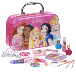 townley girl disney princess tiana, cinderella, jasmine, moana and ariel fashion purse set with makeup, toys gift for 3 4 5 6 7 8 9 10 11 12 years old kid