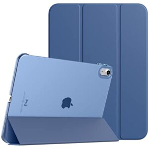 timovo case for ipad 10th generation case 2022, slim stand cover for ipad 10th gen 10.9 inch, support touch id, auto wake/sleep smart shell with translucent back, fit ipad 10 case, abyss blue