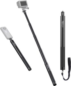 47.64" action cameras selfie stick extendable for insta360 sports camera, selfie vlogging invisible extension pole