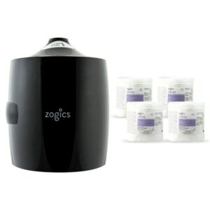 zogics antimicrobial wipes and wall mounted dispenser – no-touch wipes dispenser, mounts easily to wall for quick access to disinfecting wet wipes