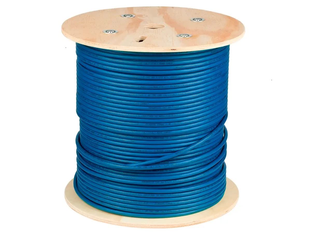 Monoprice Entegrade Cat8 Network Cable V2-1000 Feet - Blue | 2GHz S/FTP Solid, 22AWG, Bulk Bare Copper, 40G, for Networking, LAN, Modem, Router