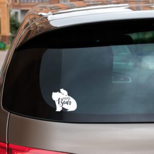 vinyl wall art decal - mama bear - 6" x 6" - cute animal bear design modern quote sticker for trucks bumper minivan cars window kids in family laptop decor (white)