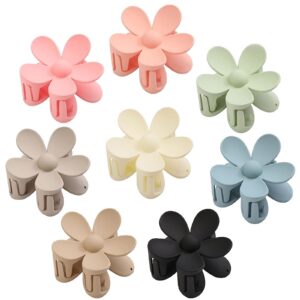 8pcs flower claw clips, hair claw clips for thick thin hair, non slip flower hair clips, strong hold hair clips for women girls, aesthetic color