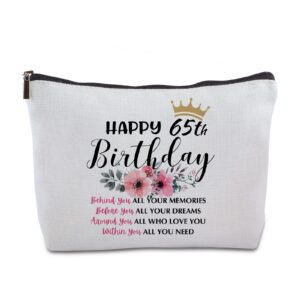 65th birthday gift for women zipper travel makeup bag 65 year old gifts 65 birthday gifts birthday gift ideas for women grandma mom wife sister aunt