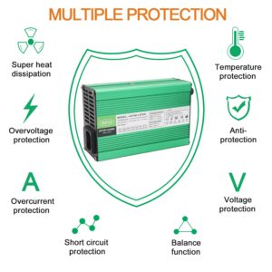 42V 5A Li-ion Charger for 10S 36V Li-ion Battery 42V Silver Aluminum Case Charger with Cooling Fan Output DC 5.5 x 2.5mm/5.5 x 2.1mm Plug