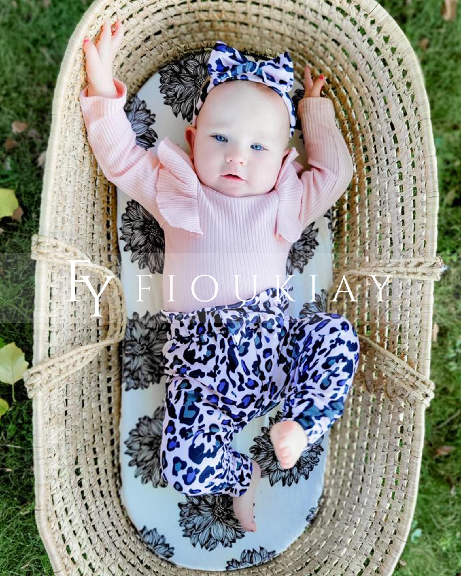 fioukiay Preemie Newborn Baby Girls Clothes Infant Romper Bodysuit Pants Clothing Set Fall Winter Outfits (Pink Leopard 01, Preemie)