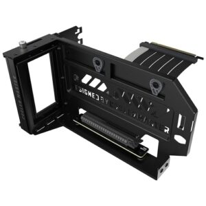 cooler master vertical gpu holder kit v3, for e-atx/atx/matx pc case & pci-e 4.0 devices, adjustable modular video card support, thick sgcc steel bracket, 165 mm riser cable included - black