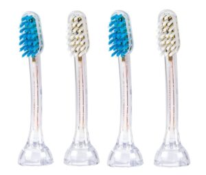 emmi-dent metallic/professional 2-pin bristle-head attachments - electric toothbrush replacement heads. cleans with ultrasound waves (regular 4 pack)