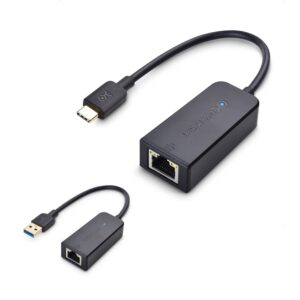 cable matters plug & play usb to ethernet adapter (usb 3.0 to gigabit ethernet) & plug & play usb c to ethernet adapter (thunderbolt to ethernet adapter, gigabit ethernet to usb c) in black