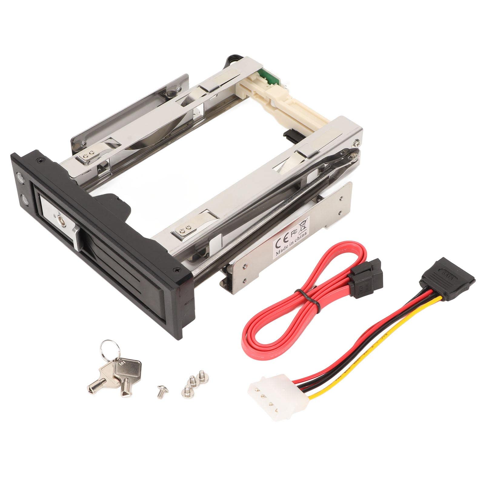 Aluminium Trayless Hot Swap Mobile Rack Backplane Single Bay Internal HDD Enclosure, Support SATA I/II/III 6Gbps for 3.5" Hard Drive SSD and 5.25" Floppy Drive