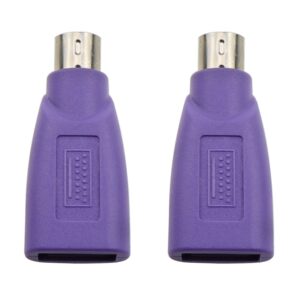 zzhxsm usb to ps2 adapter 2pcs purple usb female to ps/2 male converter ch adapter for mouse keyboard and bar code scanner