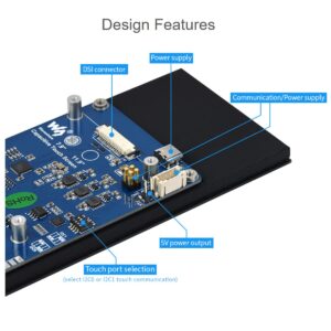 waveshare 7.9inch Touchscreen Display for Raspberry Pi 4B/3B+/3A+, 480×1280 Resolution IPS Screen, DSI Interface, Capacitive Touch Panel Support up to 5 Points Touch