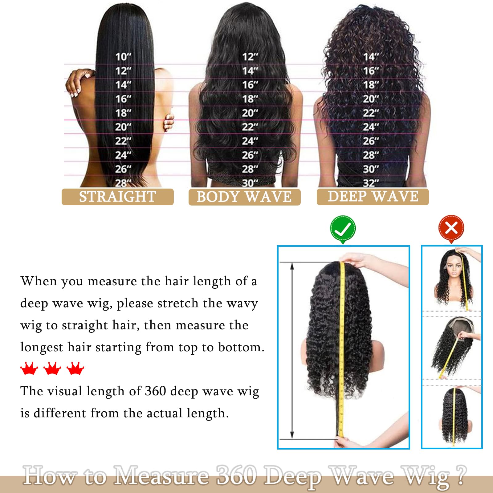 360 Lace Front Wigs Human Hair Deep Wave 360 HD Full Lace Wigs Human Hair Pre Plucked 360 Deep Wave Ponytail Wig Wet and Wavy Human Hair Wig 360 Frontal Wig with Baby Hair Natural Color 20 inch