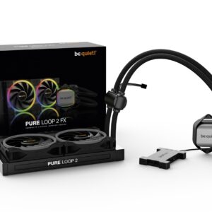 be quiet! Pure Loop 2 FX 240mm, CPU Liquid Cooler for Intel Core i3/i5 or AMD Ryzen 3/5, ARGB LED Illumination, 2X Light Wings PWM high-Speed Fan -BW013 Black