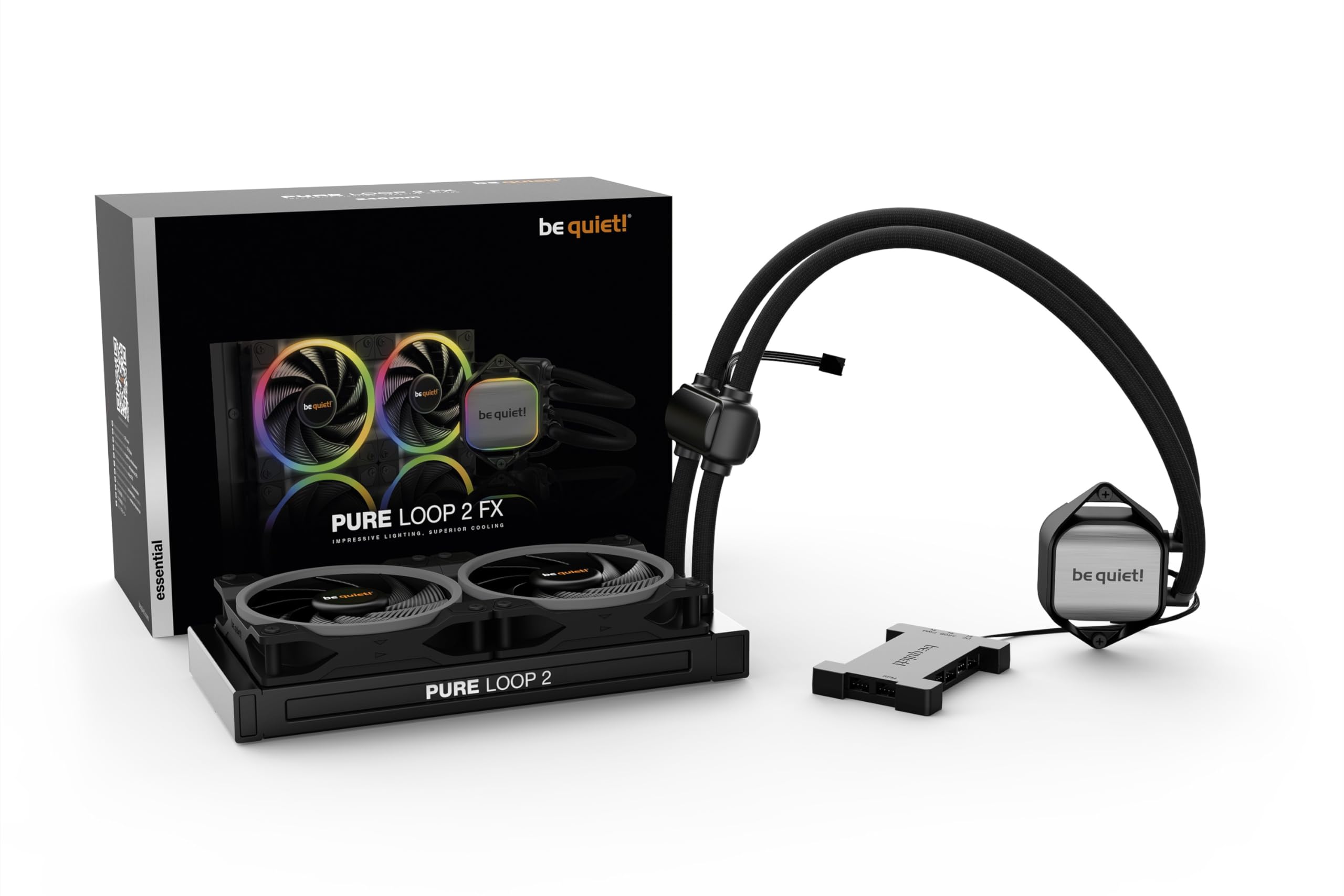 be quiet! Pure Loop 2 FX 240mm, CPU Liquid Cooler for Intel Core i3/i5 or AMD Ryzen 3/5, ARGB LED Illumination, 2X Light Wings PWM high-Speed Fan -BW013 Black