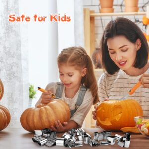 WANNTS Pumpkin Carving Kit Halloween, Safe and Easy Set for Kids, DIY Stainless Steel Tools Halloween Decoration Jack-O-Lanterns, Gift Halloween(24 Pieces)