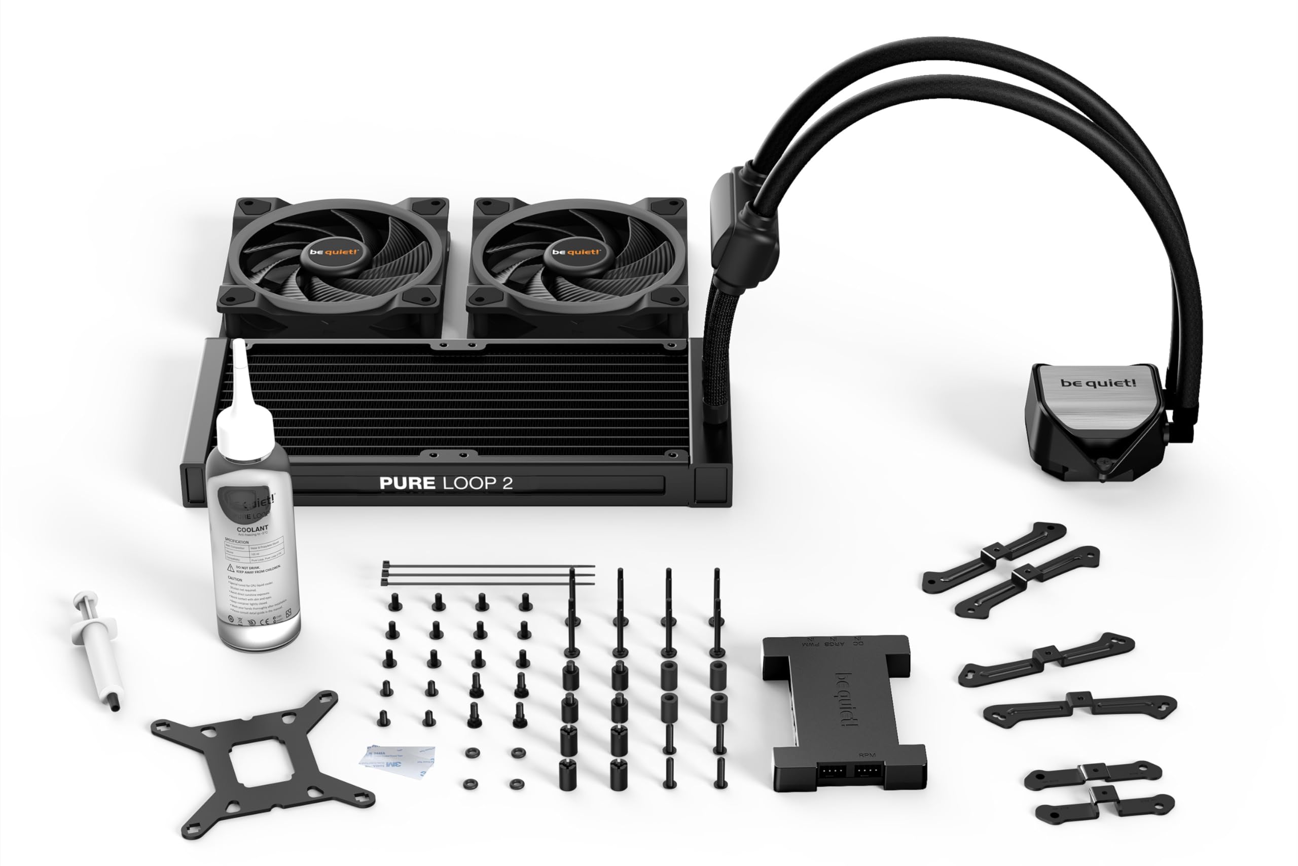 be quiet! Pure Loop 2 FX 240mm, CPU Liquid Cooler for Intel Core i3/i5 or AMD Ryzen 3/5, ARGB LED Illumination, 2X Light Wings PWM high-Speed Fan -BW013 Black