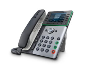 poly edge e320 ip desk phone (plantronics + polycom) – designed for hybrid work – 8-line keys supporting up to 32 lines - integrated bluetooth for mobile phone and headset pairing