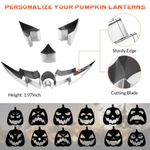 WANNTS Pumpkin Carving Kit Halloween, Safe and Easy Set for Kids, DIY Stainless Steel Tools Halloween Decoration Jack-O-Lanterns, Gift Halloween(24 Pieces)