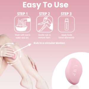 Crystal Hair Eraser for Women & Men, Reusable Crystal Hair Remover Painless Exfoliation Magic Hair Eraser, Crystal Hair Removal Tool for Arms, Chest, Legs and Back (Pink)