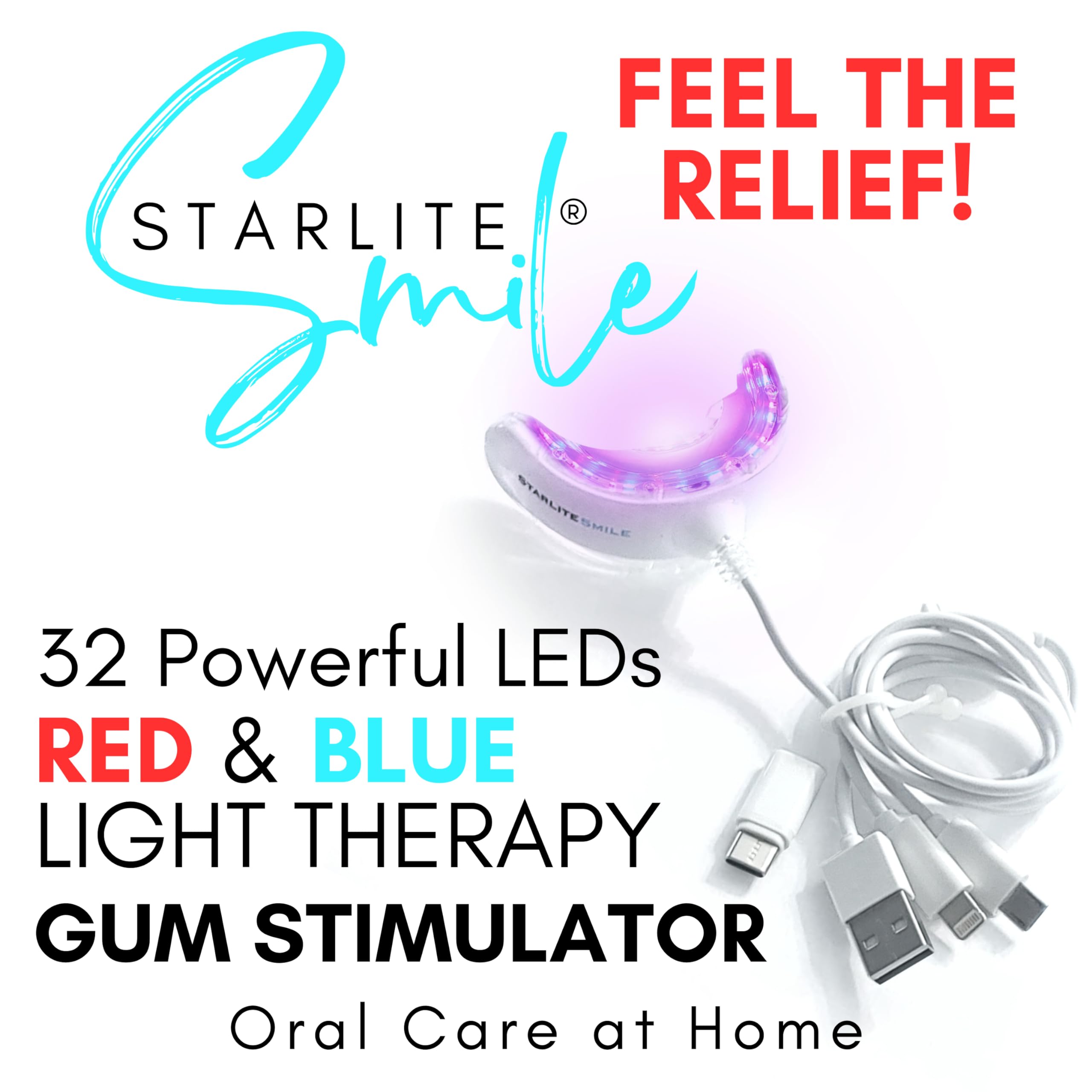 Starlite Smile Blue Light Red Light Gum Light, Periodontal Light, Oral Care, Blue Light Teeth Whitening Accelerator Light