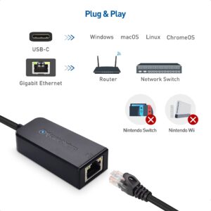 Cable Matters Plug & Play USB to Ethernet Adapter (USB 3.0 to Gigabit Ethernet) & Plug & Play USB C to Ethernet Adapter (Thunderbolt to Ethernet Adapter, Gigabit Ethernet to USB C) in Black