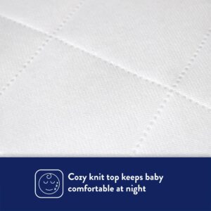 Kolcraft Fitted Waterproof Baby Crib Mattress Protector, Crib Mattress Topper, Crib Mattress Pad, Toddler Bed Mattress Protector, Machine Washable/Dryer Friendly, 52” x 28”- White