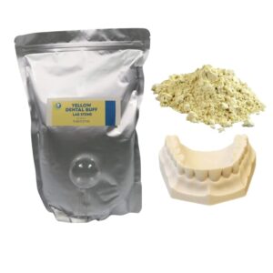 5 lb - dental yellow buff stone - gypsum type iii - all purpose compound - model stones - used in dental lab & offices ** includes scoop **