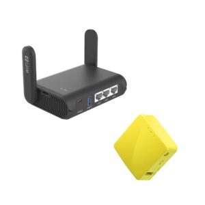 gl.inet gl-axt1800 (slate ax) pocket-sized wi-fi 6 gigabit travel router & gl.inet gl-mt300n-v2(mango) portable mini travel wireless pocket vpn router