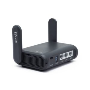 GL.iNet GL-AXT1800 (Slate AX) Pocket-Sized Wi-Fi 6 Gigabit Travel Router & GL.iNet GL-MT300N-V2(Mango) Portable Mini Travel Wireless Pocket VPN Router