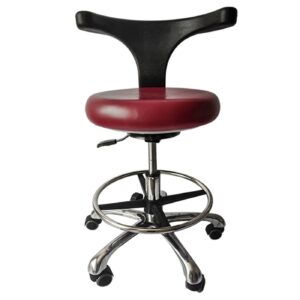 gunel medical dental rolling stool with backrest, ergonomic dentist chair lab seats adjustable 360 degree swivel pu leather lift chair assistant stool chair (color : red)