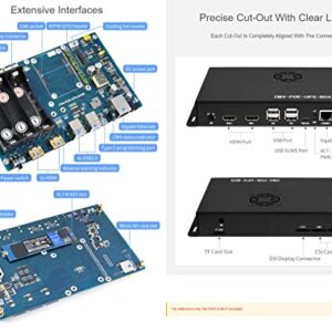 Waveshare PoE UPS Uninterruptible Power Supply Base Board/Mini-Computer Designed for Raspberry Pi Compute Module 4 Gigabit Ethernet Dual HDMI Quad USB2.0