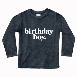 birthday boy shirt toddler outfit its my year old first 1st 2nd 3rd 4th 5th tshirt (12 months, charcoal black - long sleeve)