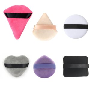 6pcs powder puffs for face powder-triangle setting makeup beauty powder puff for loose powder mineral, powder body，cosmetic foundation,undereye setting,wet dry face exquisite makeup sponge tool