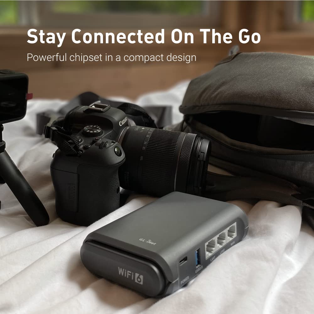 GL.iNet GL-AXT1800 (Slate AX) Pocket-Sized Wi-Fi 6 Gigabit Travel Router & GL.iNet GL-MT300N-V2(Mango) Portable Mini Travel Wireless Pocket VPN Router