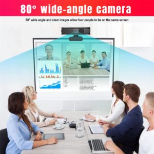 SYVI Webcam,HD 1080P Webcam USB Webcam Play and Plug Streaming Webcam Desktop and Laptop,for Video Call Streaming Meeting Gaming Online Classroom,Black