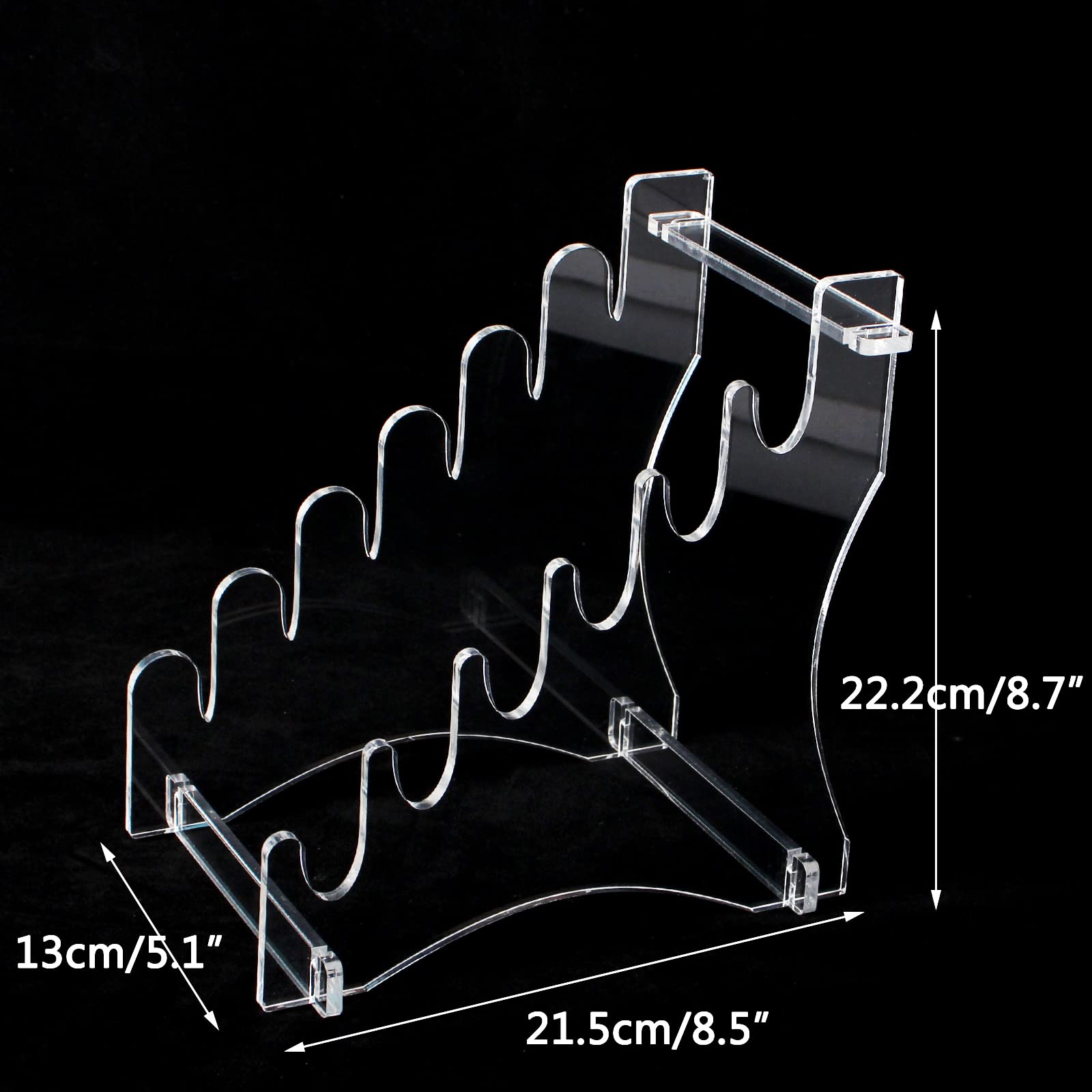 WANLIAN Knife Rack Knife Display Rack Knife Storage Rack 6 Tier Acrylic Countertop Knife Display Rack for Knife Display Storage(Transparent)