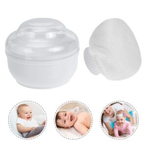 2 Sets Powder Puff Box Powder Puff Case Infant Powder Puff Talcum Powder Puff Plush Powder Puff Storage Container for Baby Powder