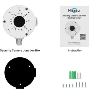 Hiseeu Universal Bullet Security Camera Junction Box, Waterproof/Metal Base/Hide Cables/Wall Ceiling Mount Bracket, Compatible with Hiseeu Security Camera Outdoor Indoor (Dome&Bullet Camera)