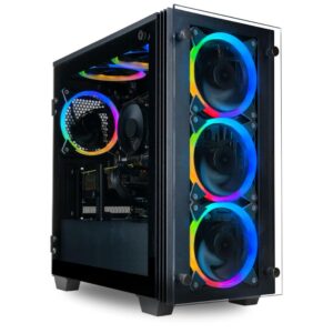 stratos micro gaming desktop - amd 6 core ryzen 5 5600g, 16gb ddr4 ram, 512gb nvme ssd, integrated radeon graphics, wifi, windows 11 home - business professional student computer