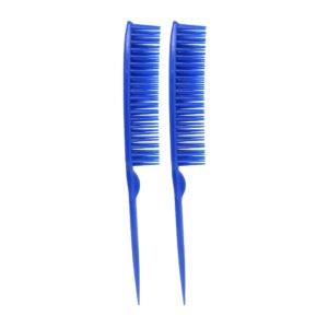 allegro combs 60 parting three row combs salon hairstylist hairdresser detangle combs for natural hair and wigs for curly hair made in the usa 2 pcs. (royal blue)