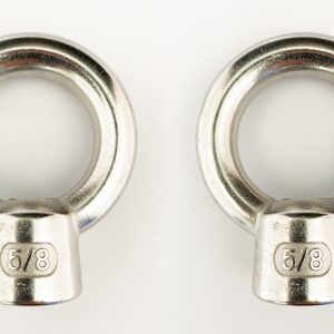 2 Pieces 316 Stainless Steel Lifting Eye Nut 5/8" UNC Marine Grade (5/8" - 2 PK)