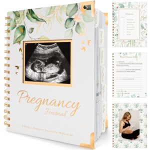 pregnancy journal memory book - 90 pages hardcover pregnancy book, pregnancy planner, pregnancy journals for first time moms, baby memory book, mom book diary, ultrasound baby book memory (alpine)