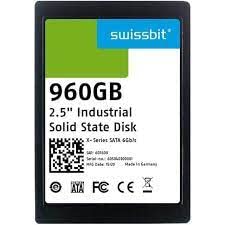 swissbit sfsa960gq2ak2ta-i-8c-21b-std, solid state drive, industrial sata ssd 2.5", x-75 p, 960 gb, 3d tlc flash, 40c to +85c