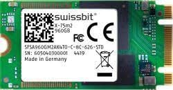 swissbit sfsa120gm2ak2to-i-6b-236-std, solid state drive, 120gb, 3.3v, m.2 sata ssd, x-75m2 2242, 3d tlc, -40/85°c