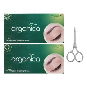 organica threading thread - pack of 2 (8 spools in each box) with scissor by behal international