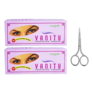 vanity threading thread - pack of 2 (10 spools in each box) with scissor by behal international